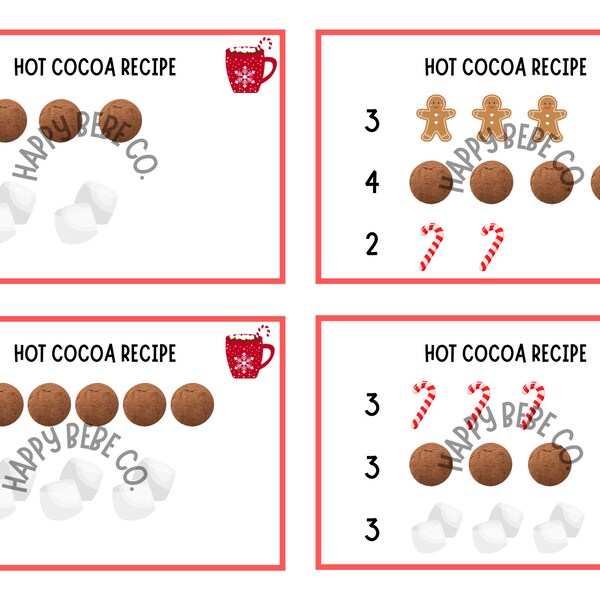 Hot Cocoa Sensory Cards - Etsy