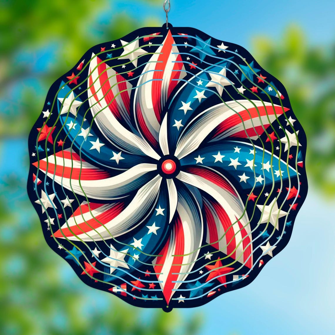 Patriotic Pinwheel Wind Spinner Sublimation Design (digital Download ...