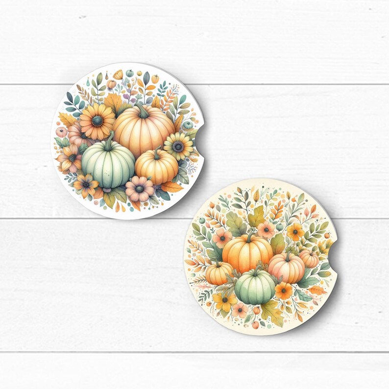 Autumn Harvest Coaster Sublimation Set – 8 Cozy Pumpkin Designs (PNG ...