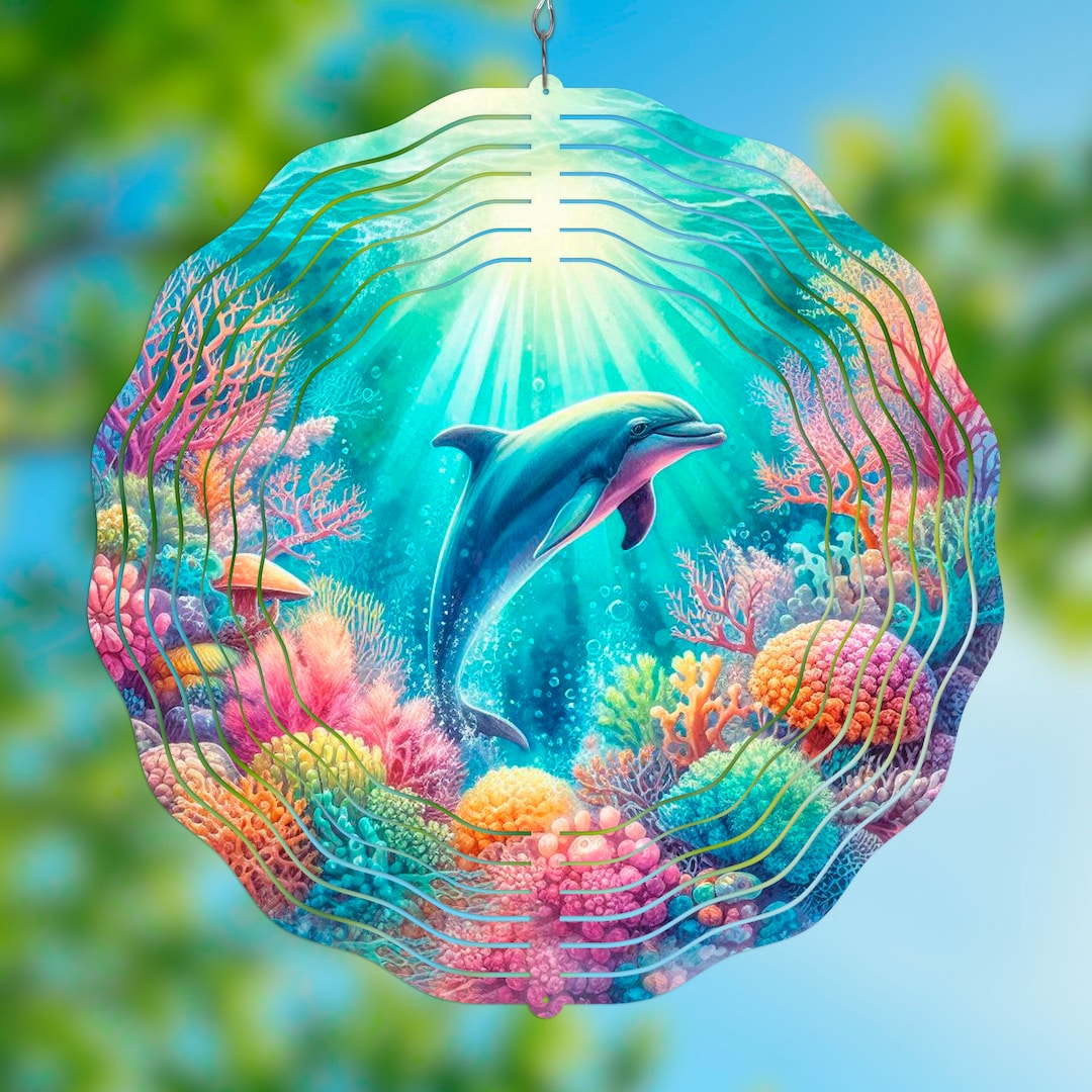 Dolphin Wind Spinner Sublimation Design | Colorful Wind Spinner ...