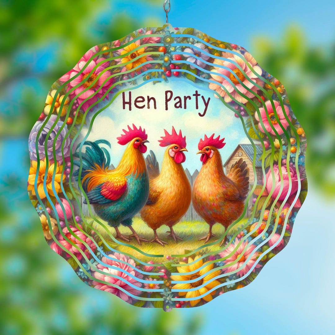 Hen Party Wind Spinner | Funny Farm Chicken 10.5" Sublimation PNG ...