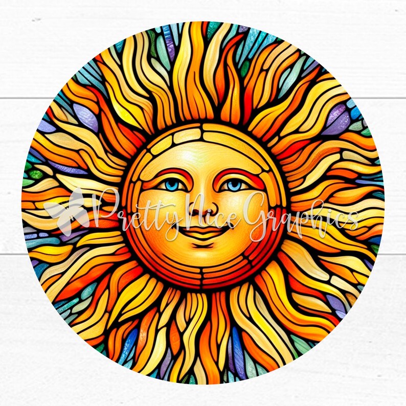 Smiling Sun Face Wind Spinner PNG • 10.5" Sublimation Design (digital ...