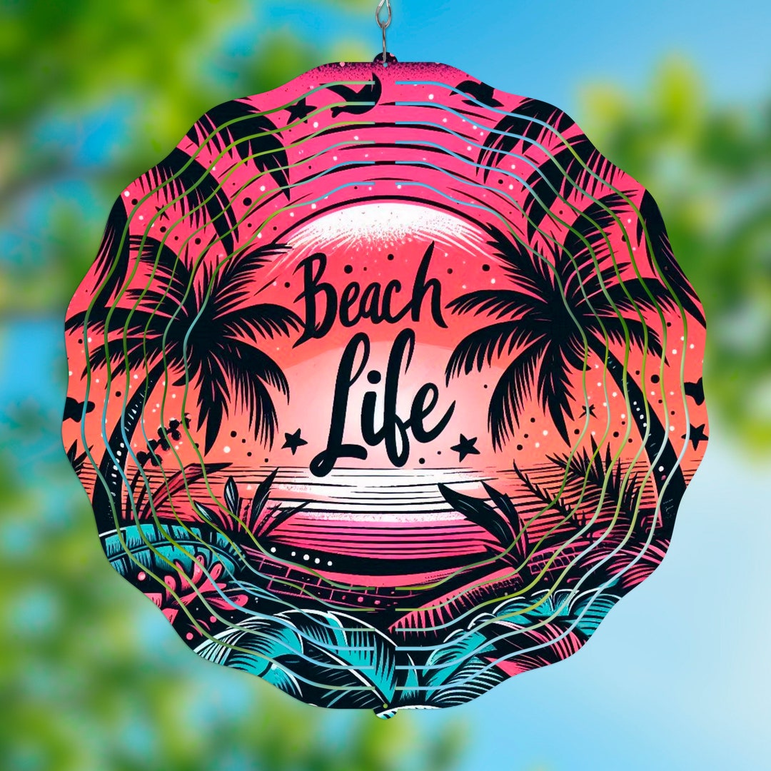Beach Life Wind Spinner Sublimation Design | Colorful Wind Spinner ...
