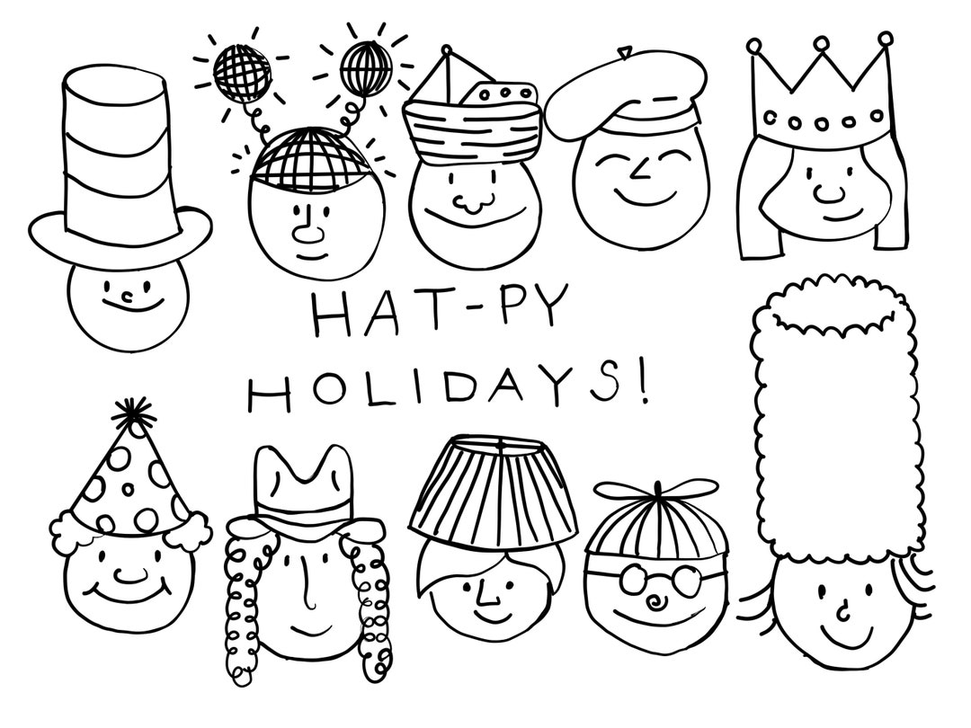Hat-py Holidays Greeting Card! - Etsy