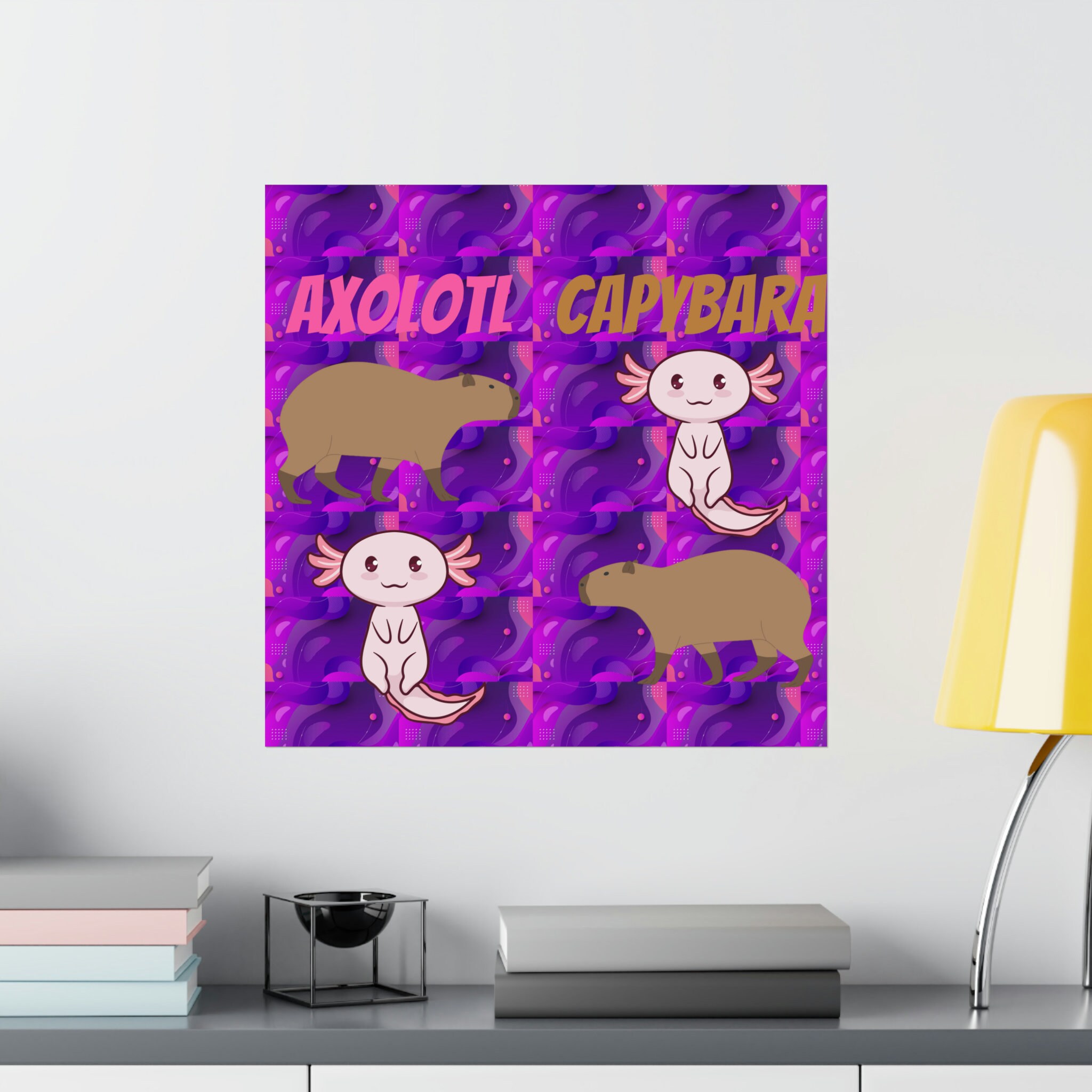 Axolotl Capybara Poster Axolotl Wall Art Axolotl Poster - Etsy