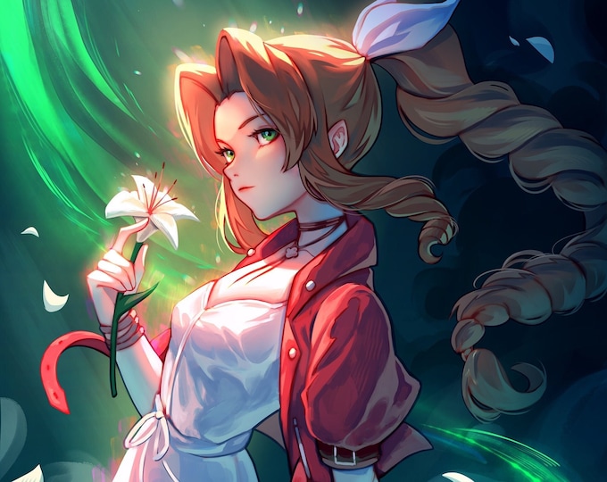 Aerith Final Fantasy VII Print - Etsy