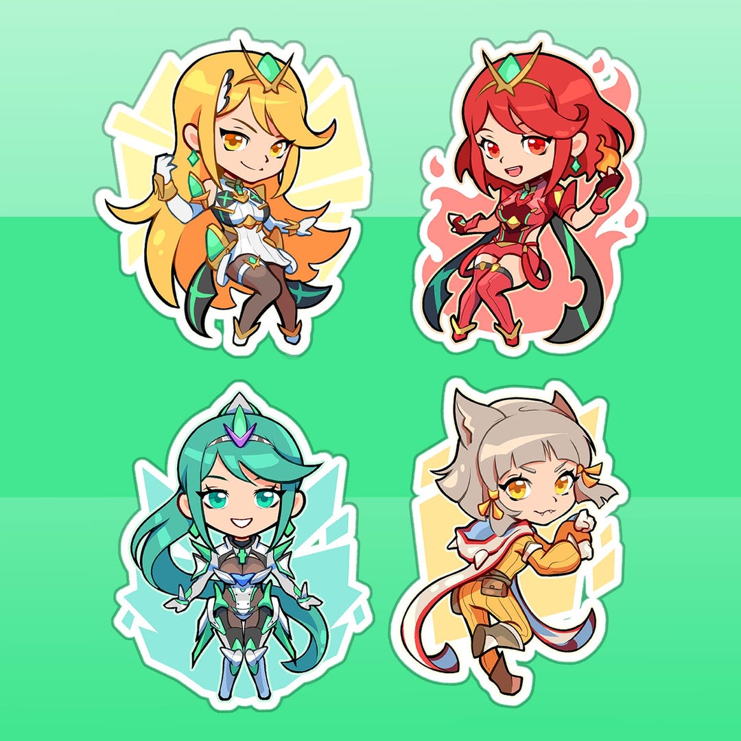 PREORDER: Xenoblade 2 Girls Vinyl Holographic Stickers 3 - Etsy