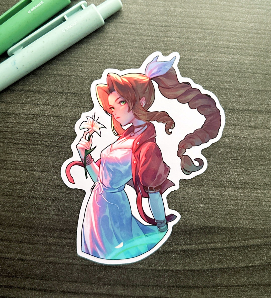 Aerith Glossy Vinyl Sticker (4") | Final Fantasy VII - Etsy