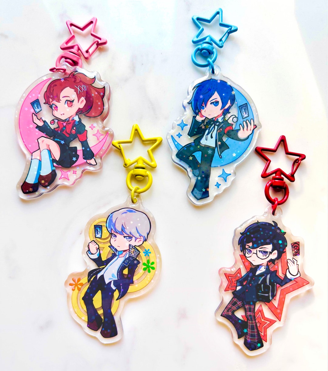 Persona Protagonists Acrylic Charms 2.5" Holographic - Etsy