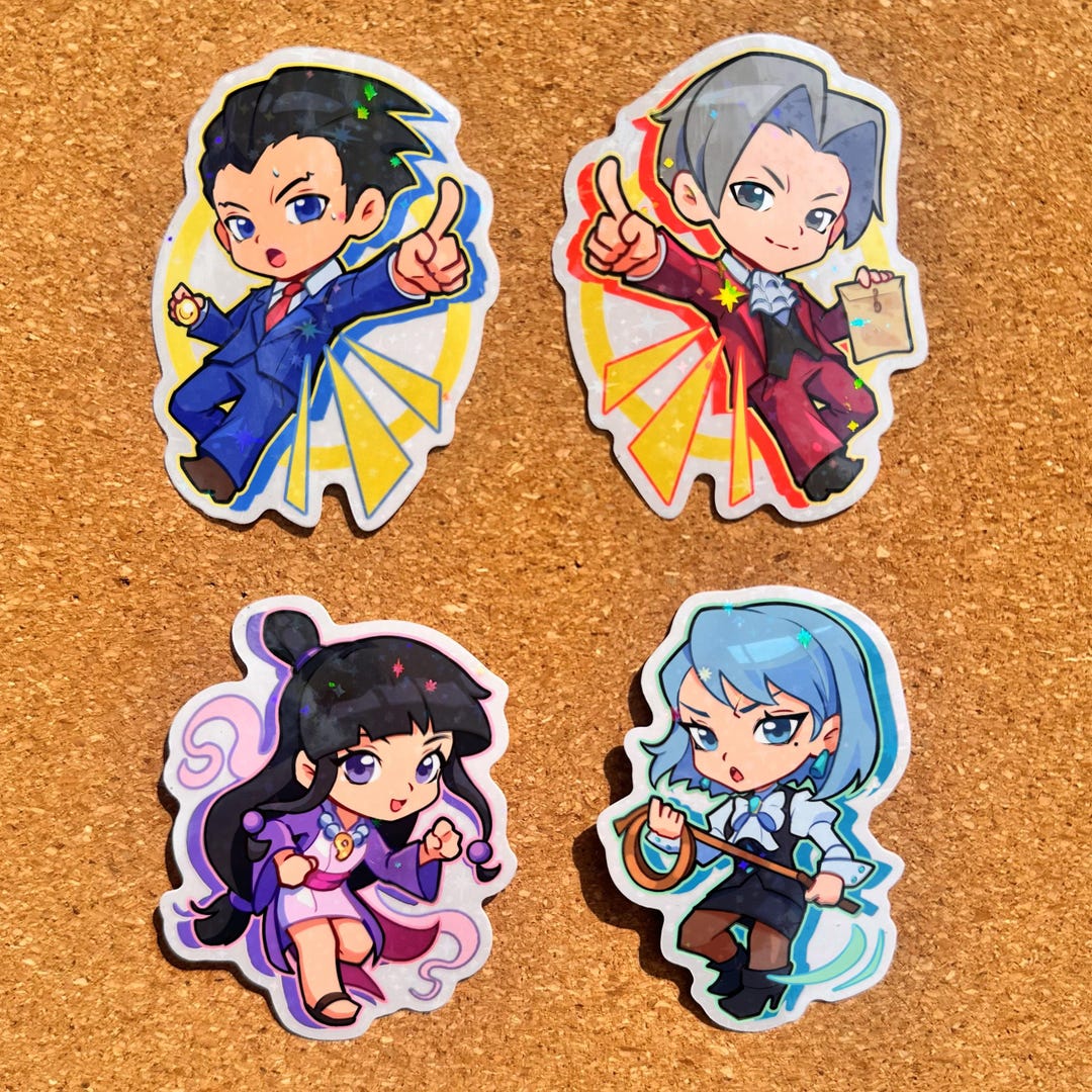 Ace Attorney Vinyl Holographic Stickers (3") - Etsy