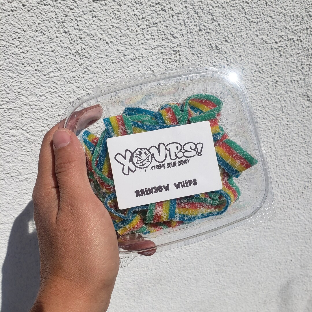 Extremely Sour Candy Rainbow Strips Extra Sour Added - Etsy