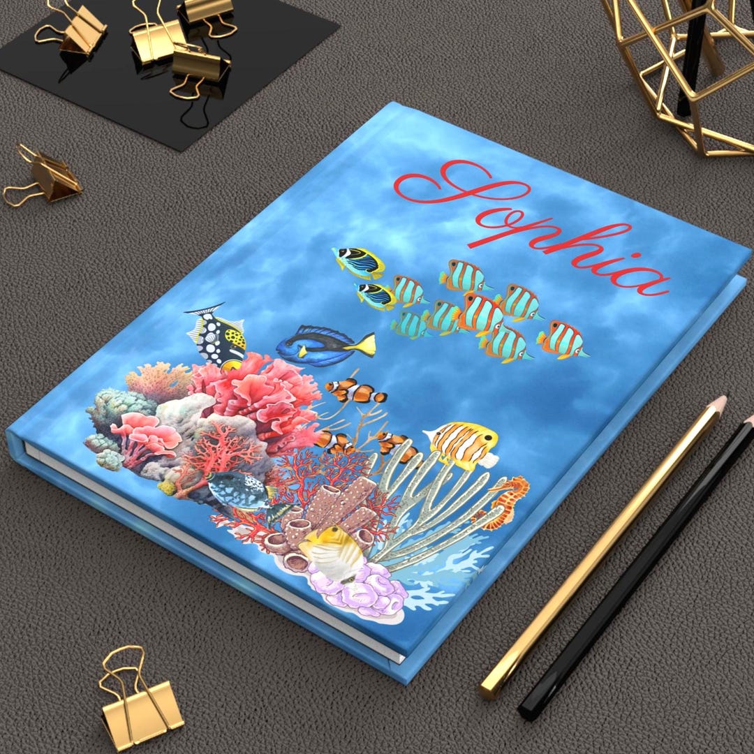 Personalized Tropical Fish Journal: Custom Hardcover Notebook - Etsy