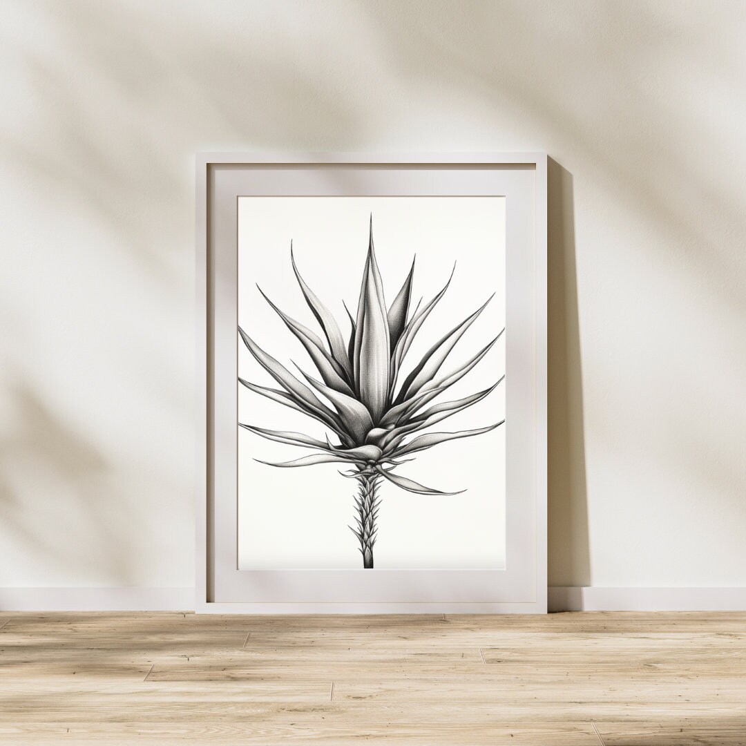 Agave Pencil Sketch Svg Printable Download Etsy