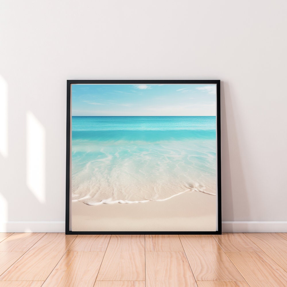 Ocean Sand Beach Wave Poster Framed Wall Art - Etsy