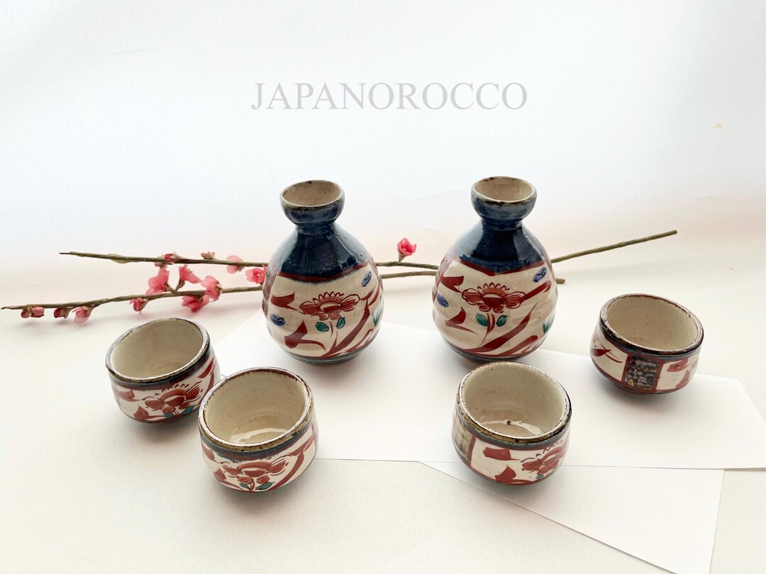 Japanese Sake Set/vintage 1980's/unused/sake Serving Bottle and Cup ...