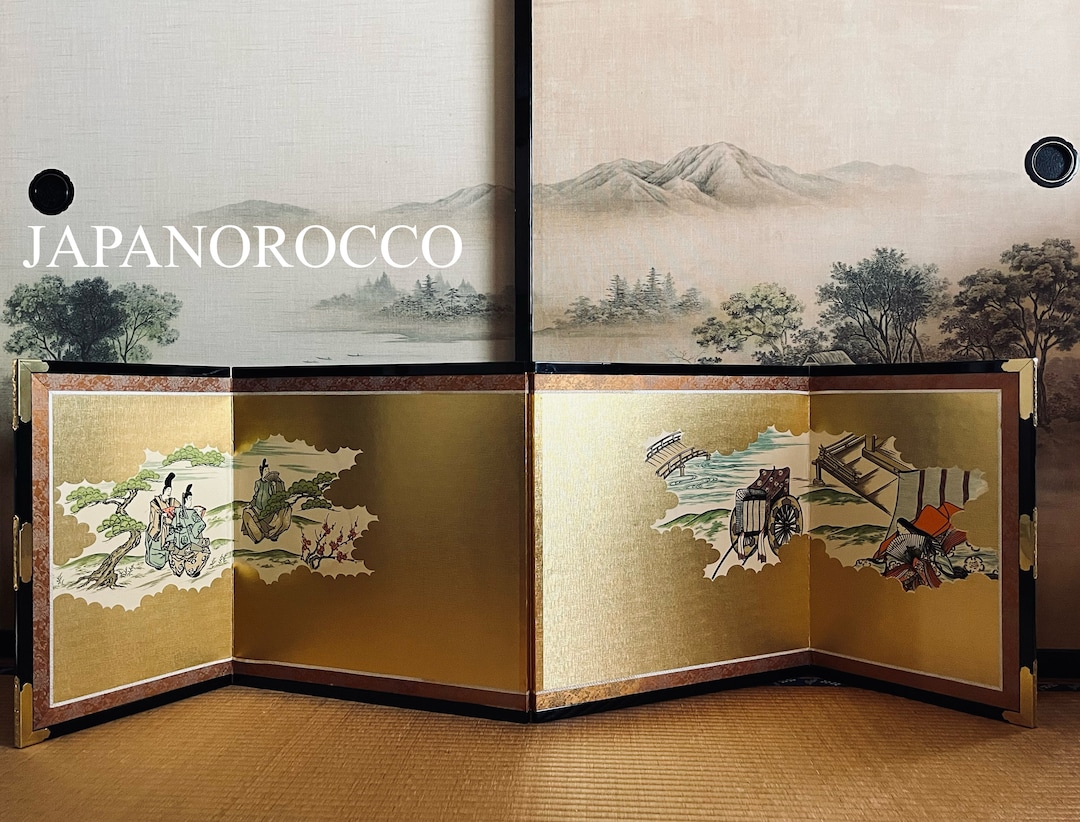 Japanese Vintage Folding Screen Byobu/hinamatsuri/traditional ...