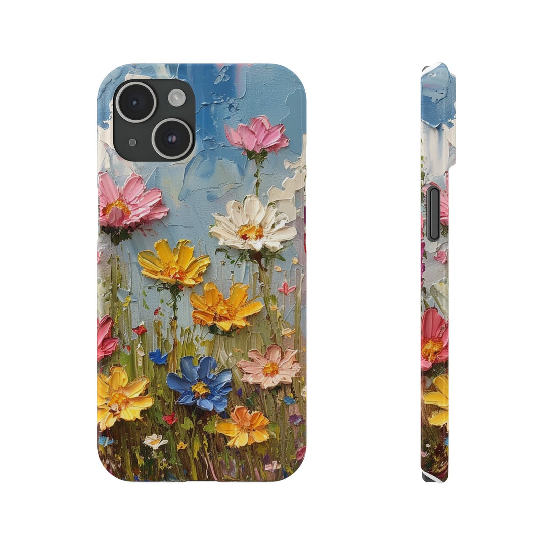 Slim iPhone Case water Painting, Oil Painting, Colorful Flowers, Gift ...