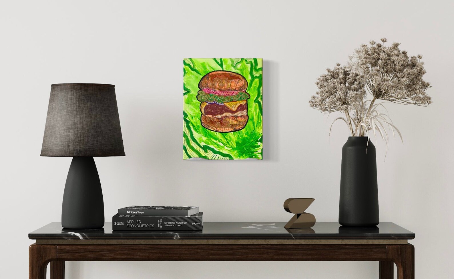 Burger on Lettuce - Original Abstract Acrylic Painting on Canvas - Etsy