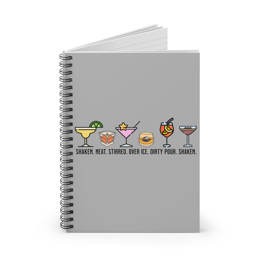 Cocktail Spiral Notebook, Mixology Book, Cocktail Binder, Bartender ...