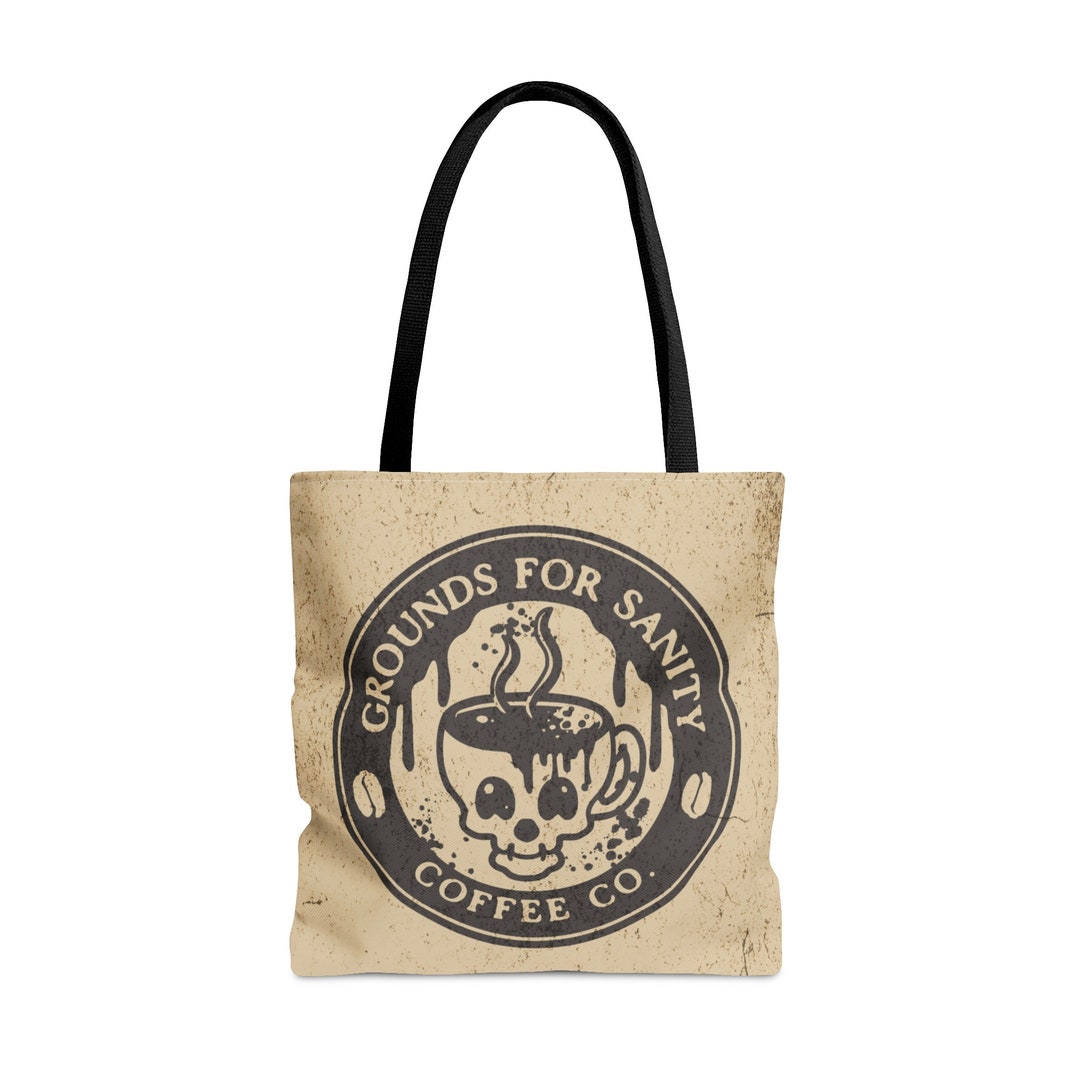 Skeleton Tote Bag, Gothic Canvas Bag, Fall Aesthetic, Gift for Coffee ...