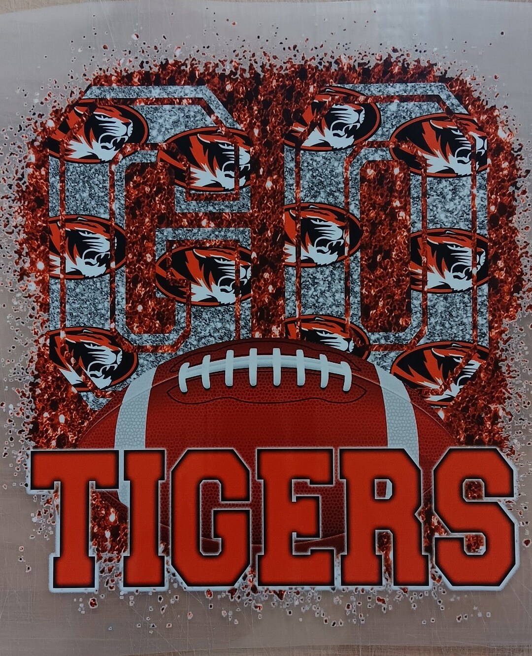 DTF Direct to Film Go Tigers Football Baseball Orange Silver Sports ...