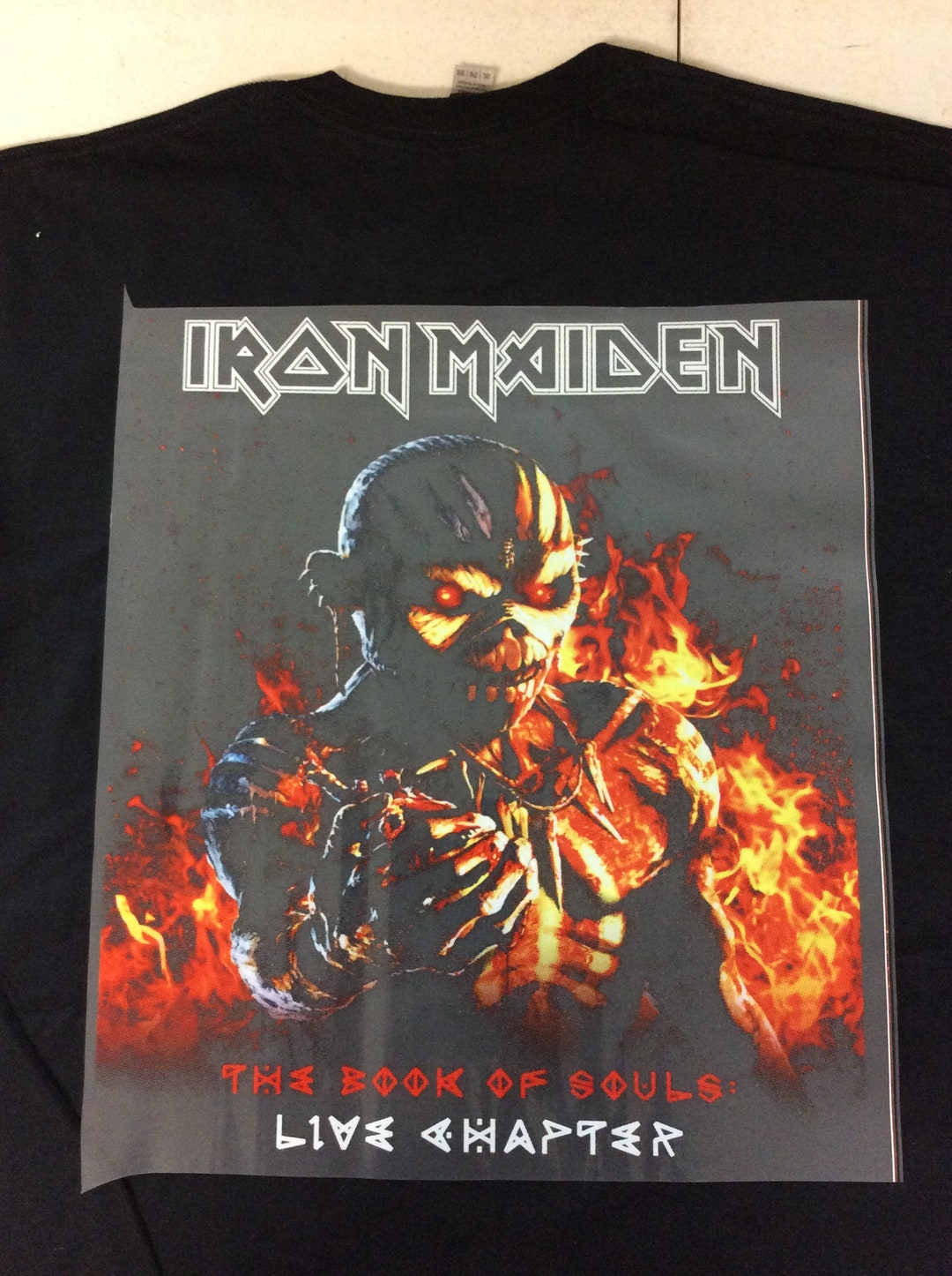 1 - DTF Halftone Iron Maiden Eddie the Book of Souls Big/tall Rock Band ...