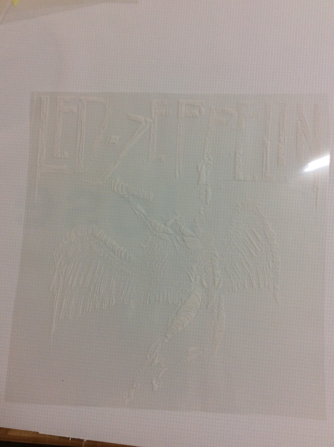 1 - DTF Halftone White Led Zeppelin Wings Stairway to Heaven Big/tall ...