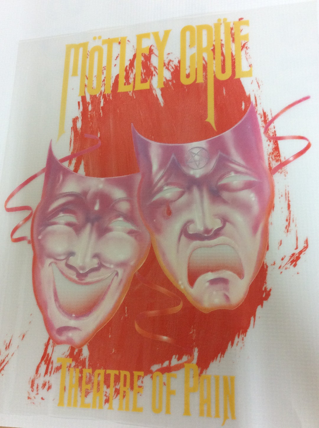 1 - DTF Halftone Motley Crue Theater of Pain Faces Big/tall Rock Band ...