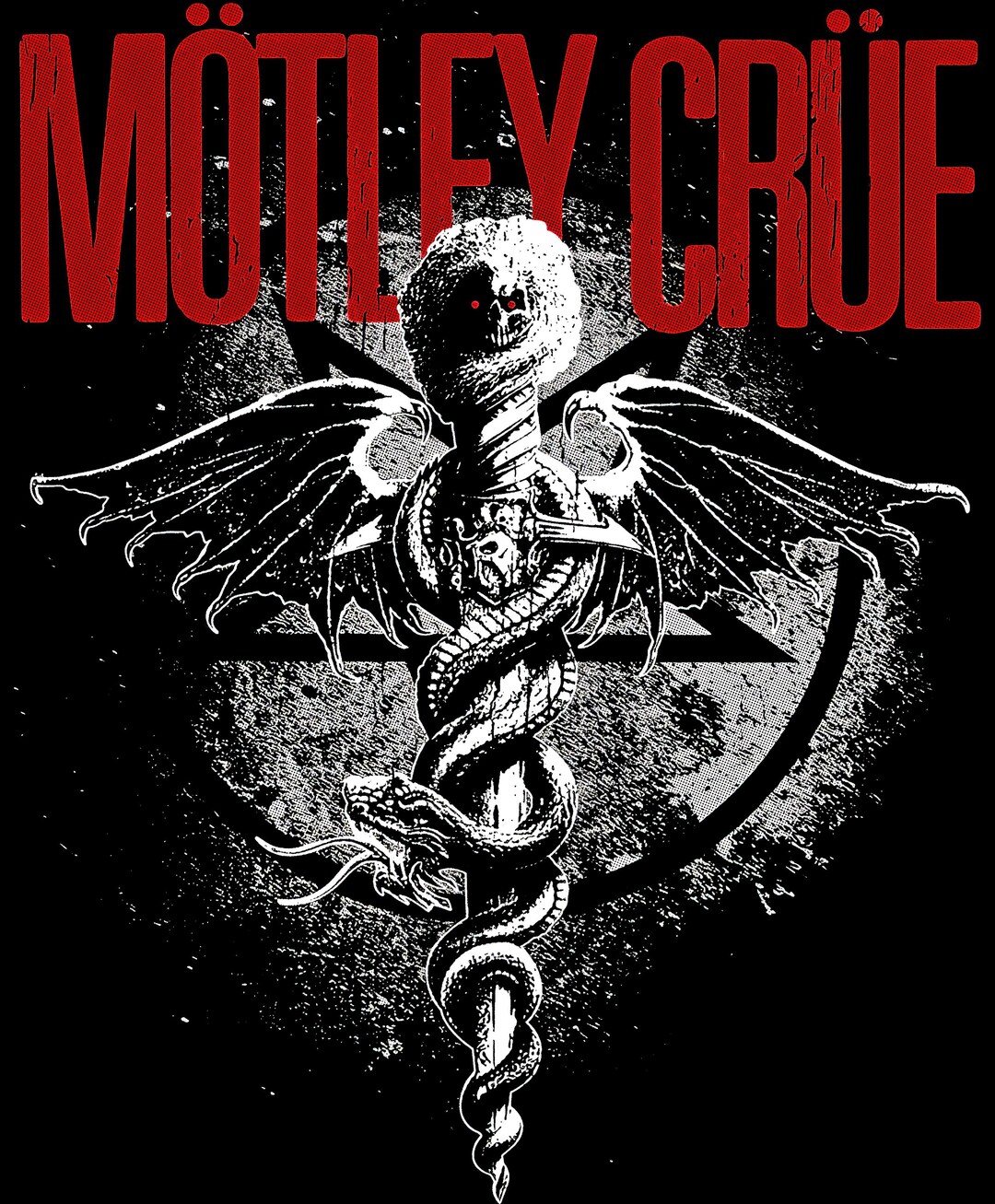 Motley Crue DTF Halftone Dr. Feelgood Tour Serpent Septor Big/tall Rock ...