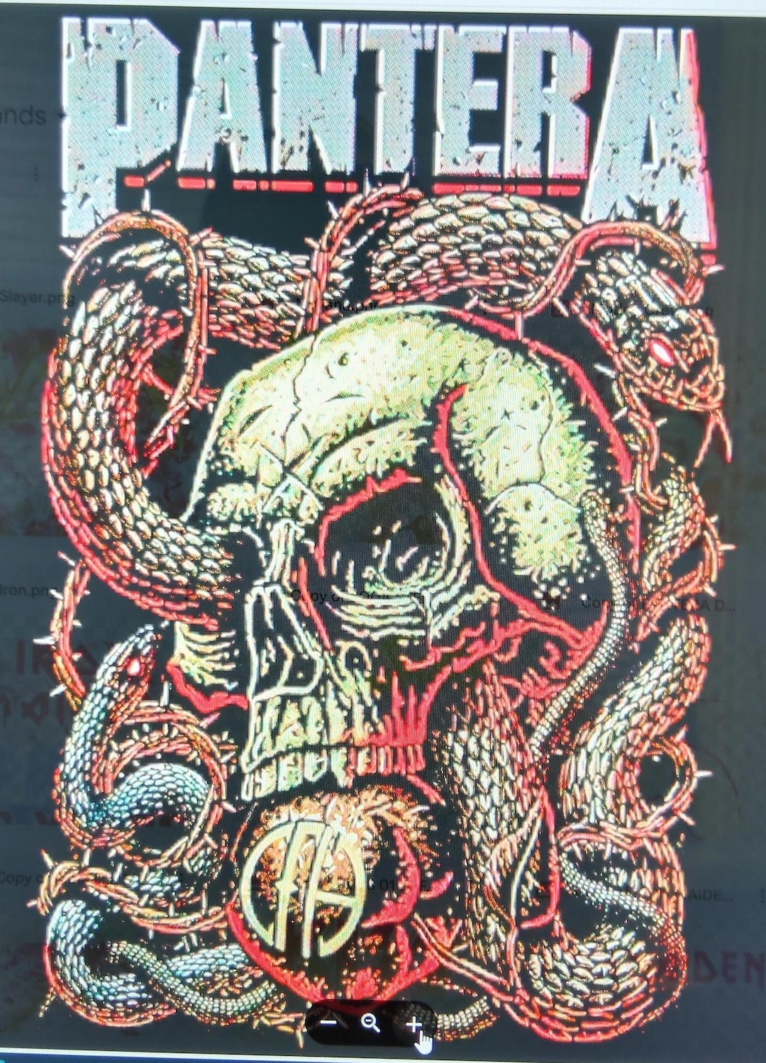 1 - DTF Halftone Pantera CFH Head Skull Snake Big/tall Rock Band Heavy ...