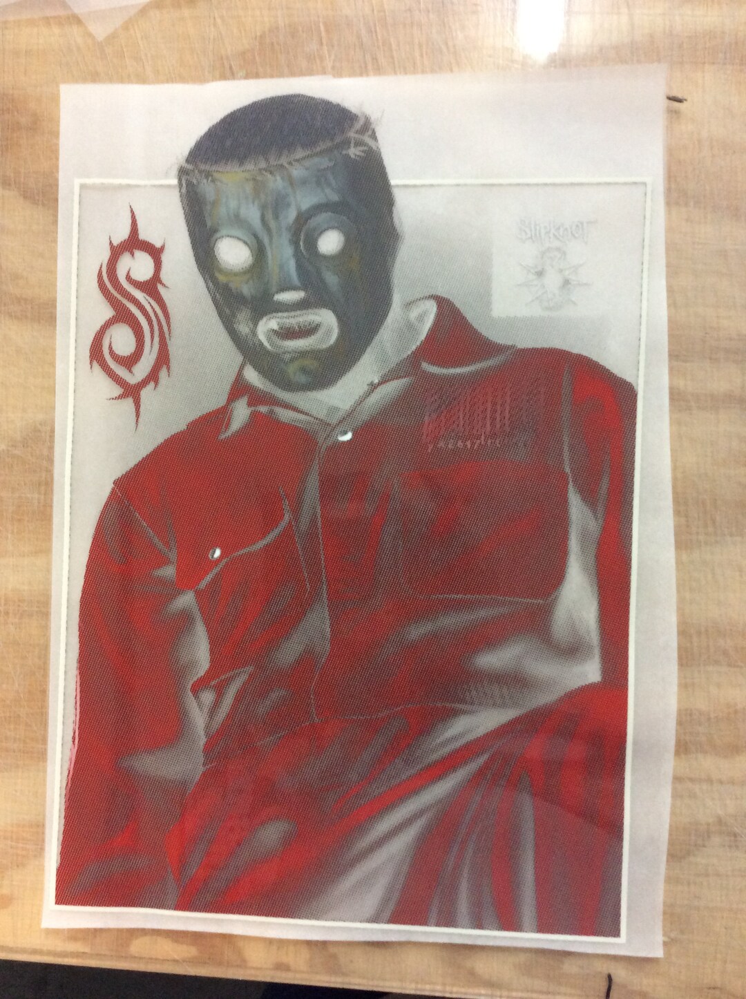 1 - DTF Halftone Slipknot Face Mask Rock Band Ready to Heat Press ...