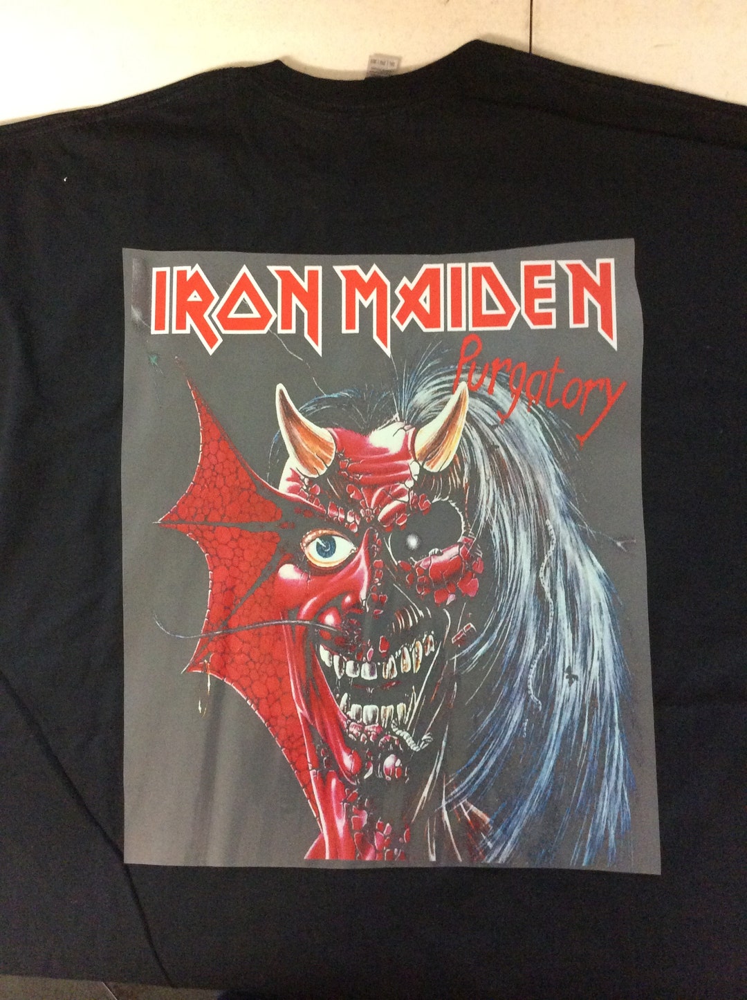 1 - DTF Halftone Iron Maiden Eddie Purgatory Big/tall Rock Band Ready ...