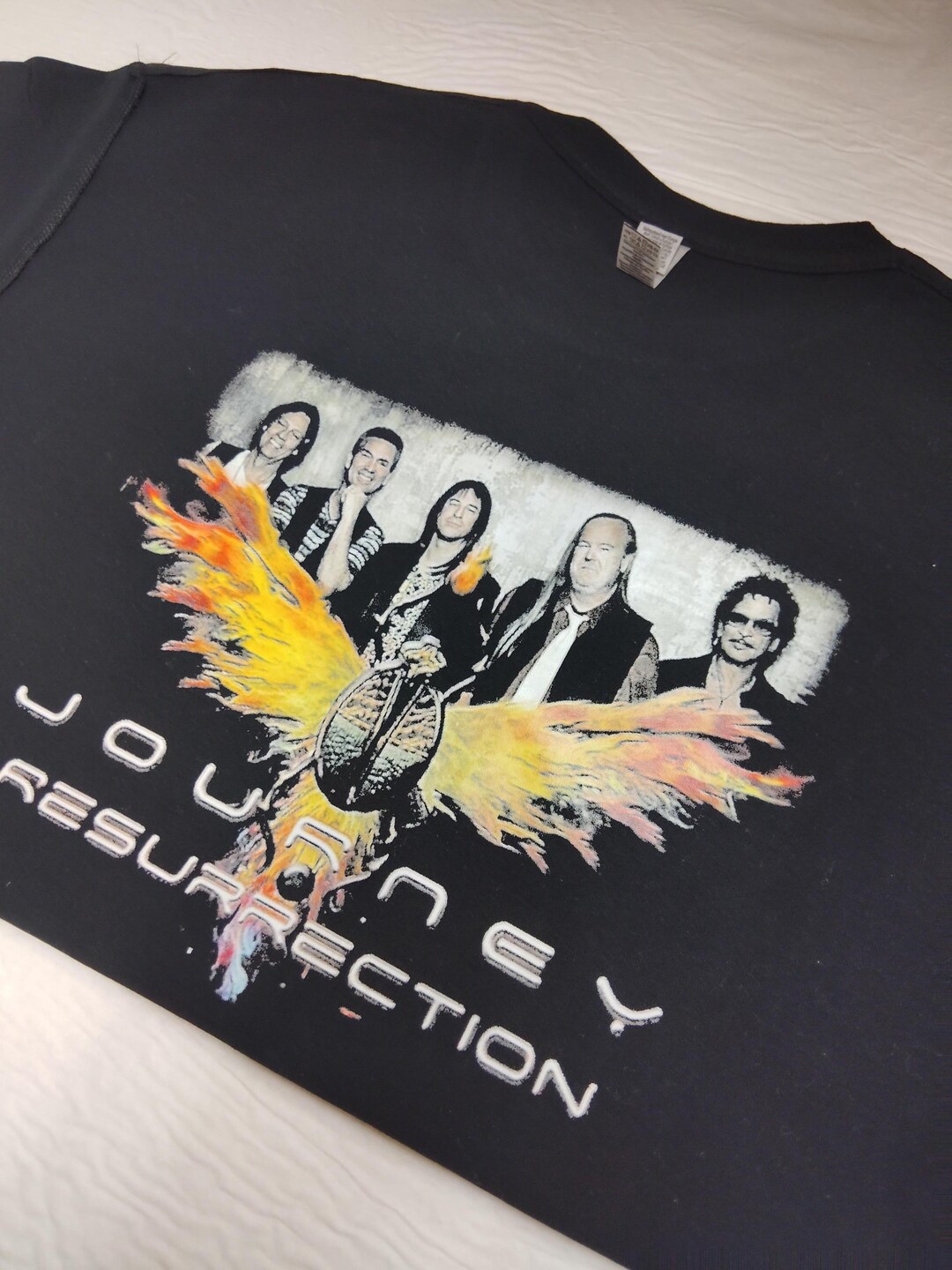 DTF Print Journey Resurrection Album Logo Look for Black Shirt Rock and ...