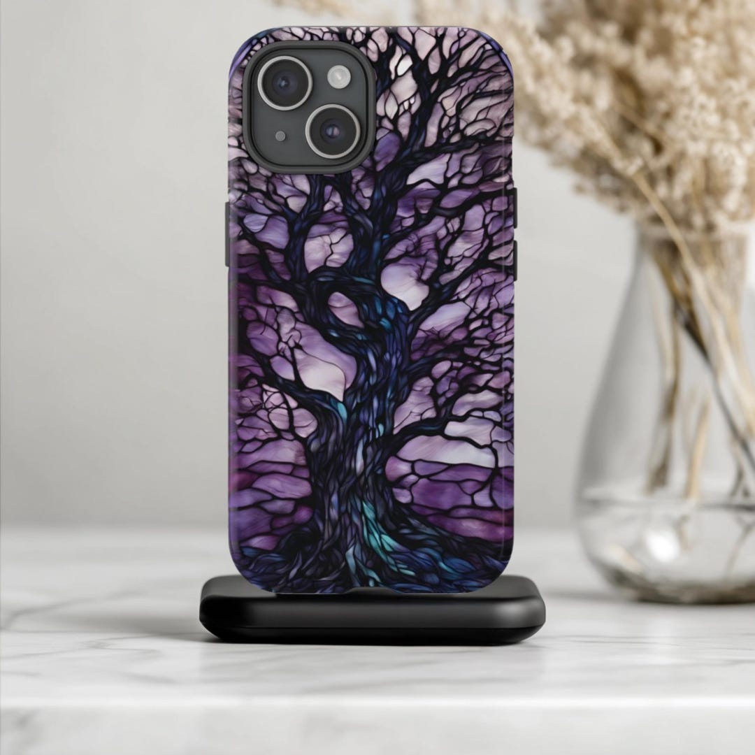 Stained Glass Phone Case, Spooky Tree Phone Case, Fits Iphone, Samsung ...