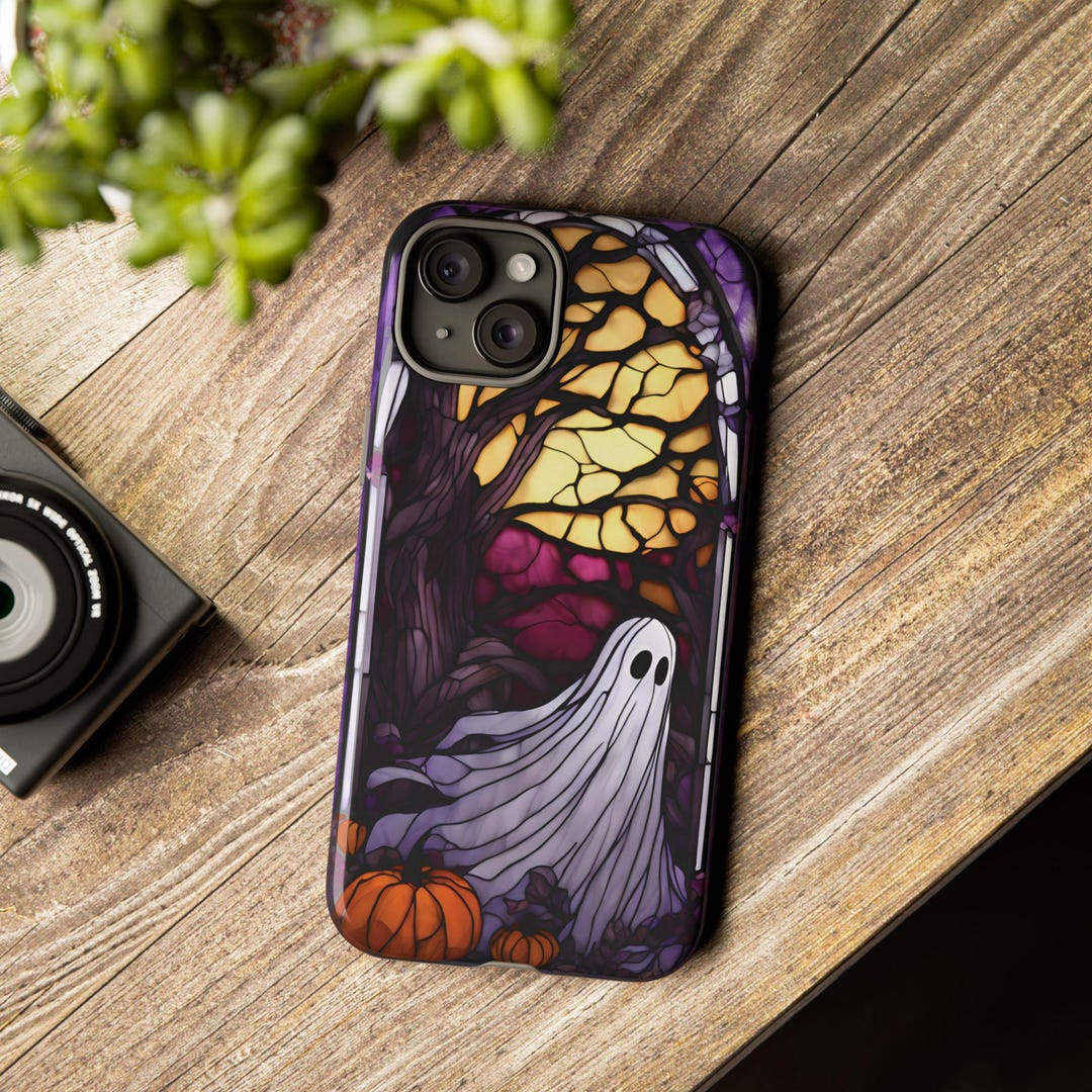 Stained Glass Ghost Pumpkins Tough Phone Case, Fits Iphone, Samsung ...