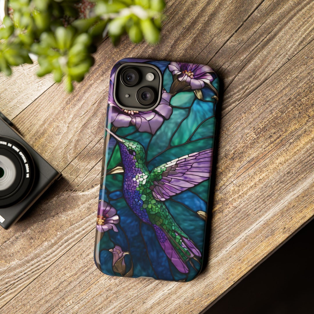 Stained Glass Hummingbird Tough Cell Phone Case, Fits Iphone, Samsung ...