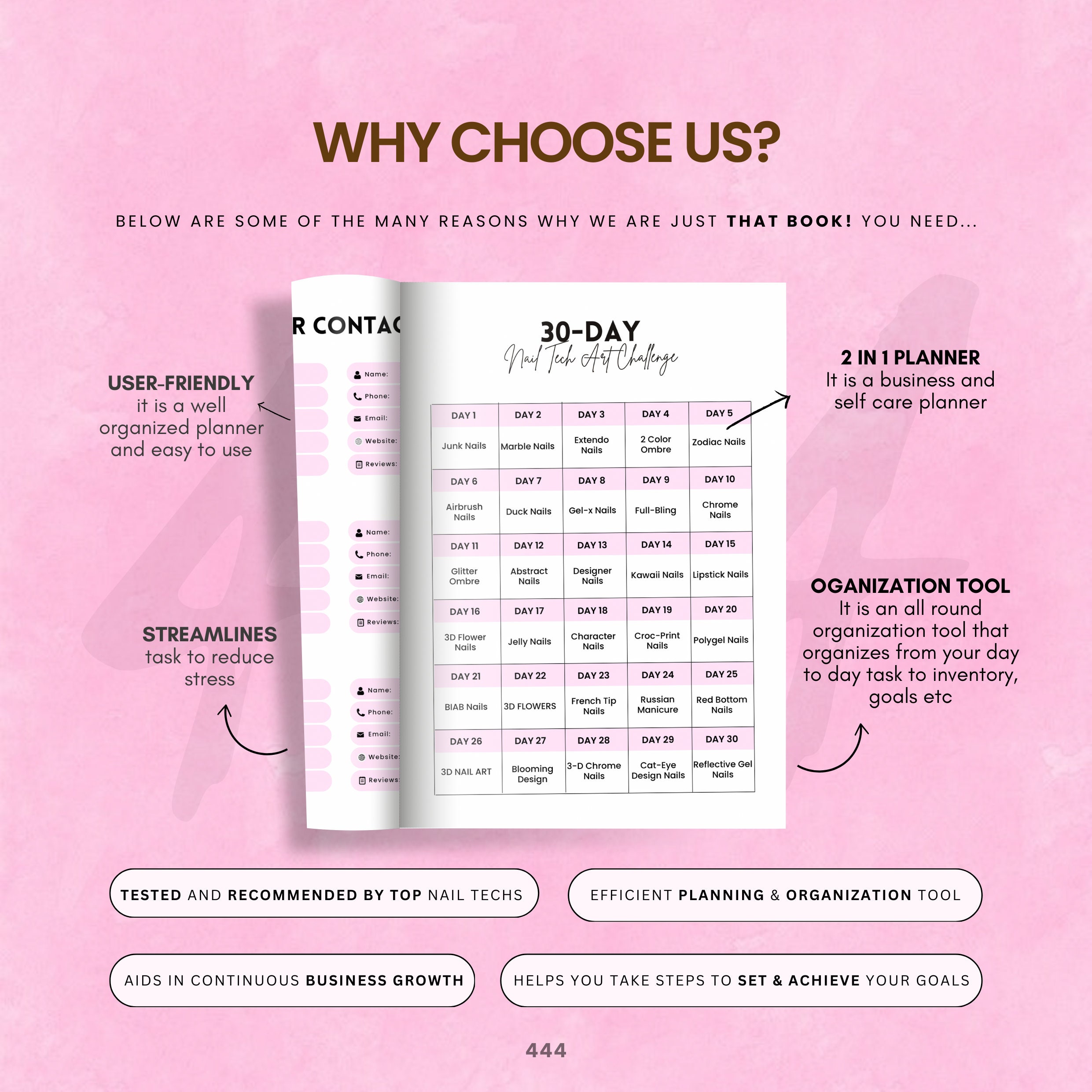 Nail Tech Planner Nail Tech Business Planner Nail Tech Self-care ...