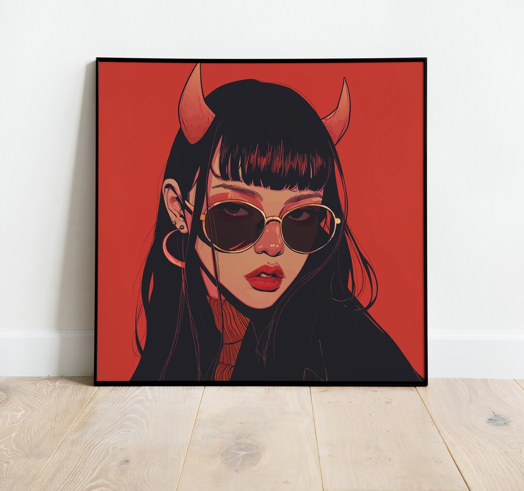 Aesthetic Demons Pfp Digital Print Red Wall Art Anime Poster Set of 3 ...