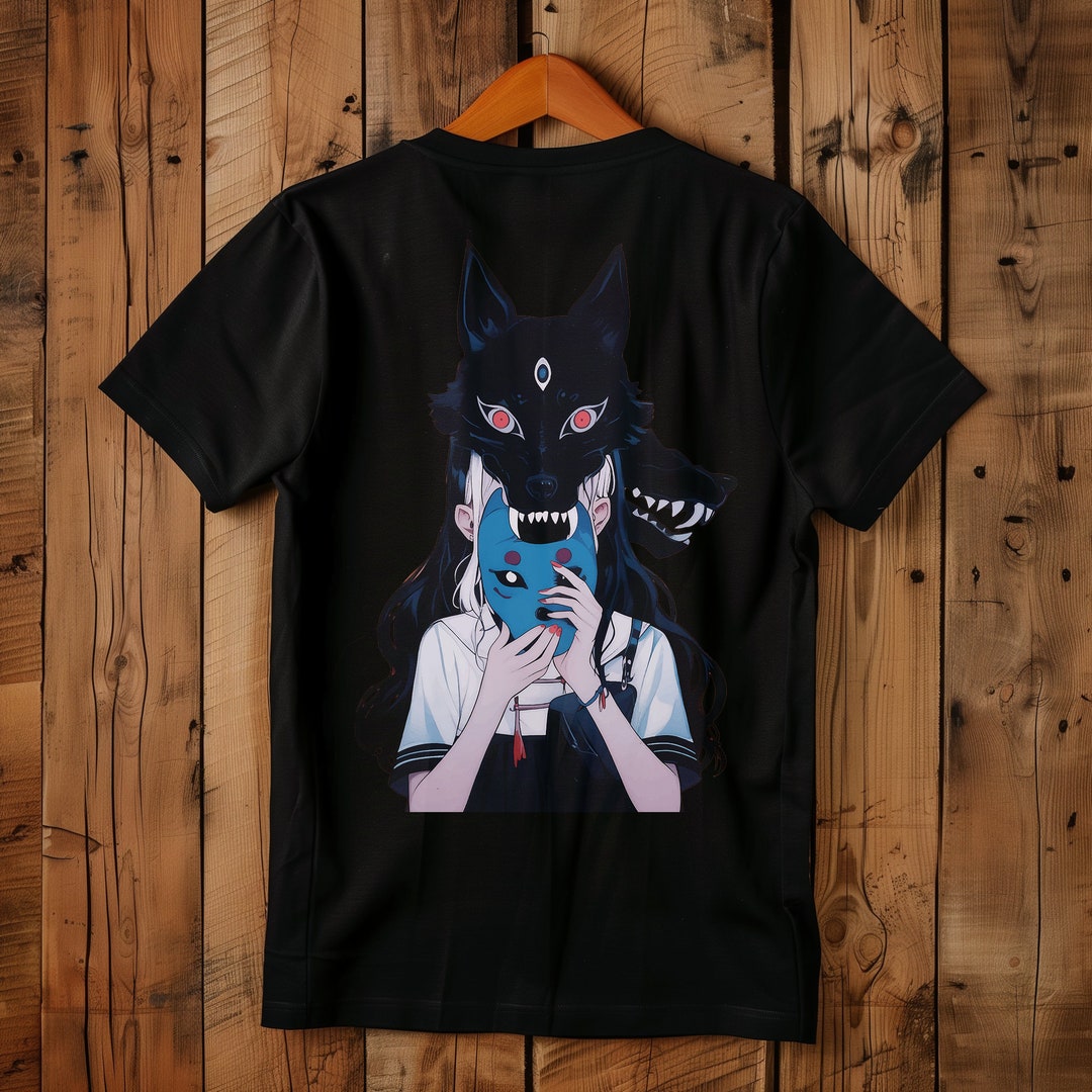 Spirit Wolf T Shirt, Japanese Style, Wolf Shirt, Dark Fantasy, Gothic ...