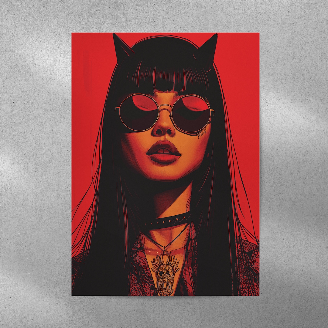 Demon Girl Poster, Modern Vogue Poster, Stylish Poster, Modern Poster ...