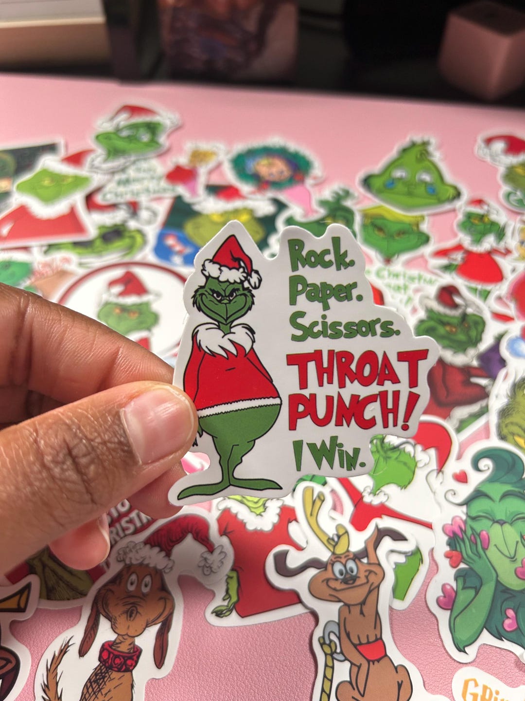 Grinch Sticker Set – 5 Unique Vinyl Stickers for Christmas, Gifts, and ...