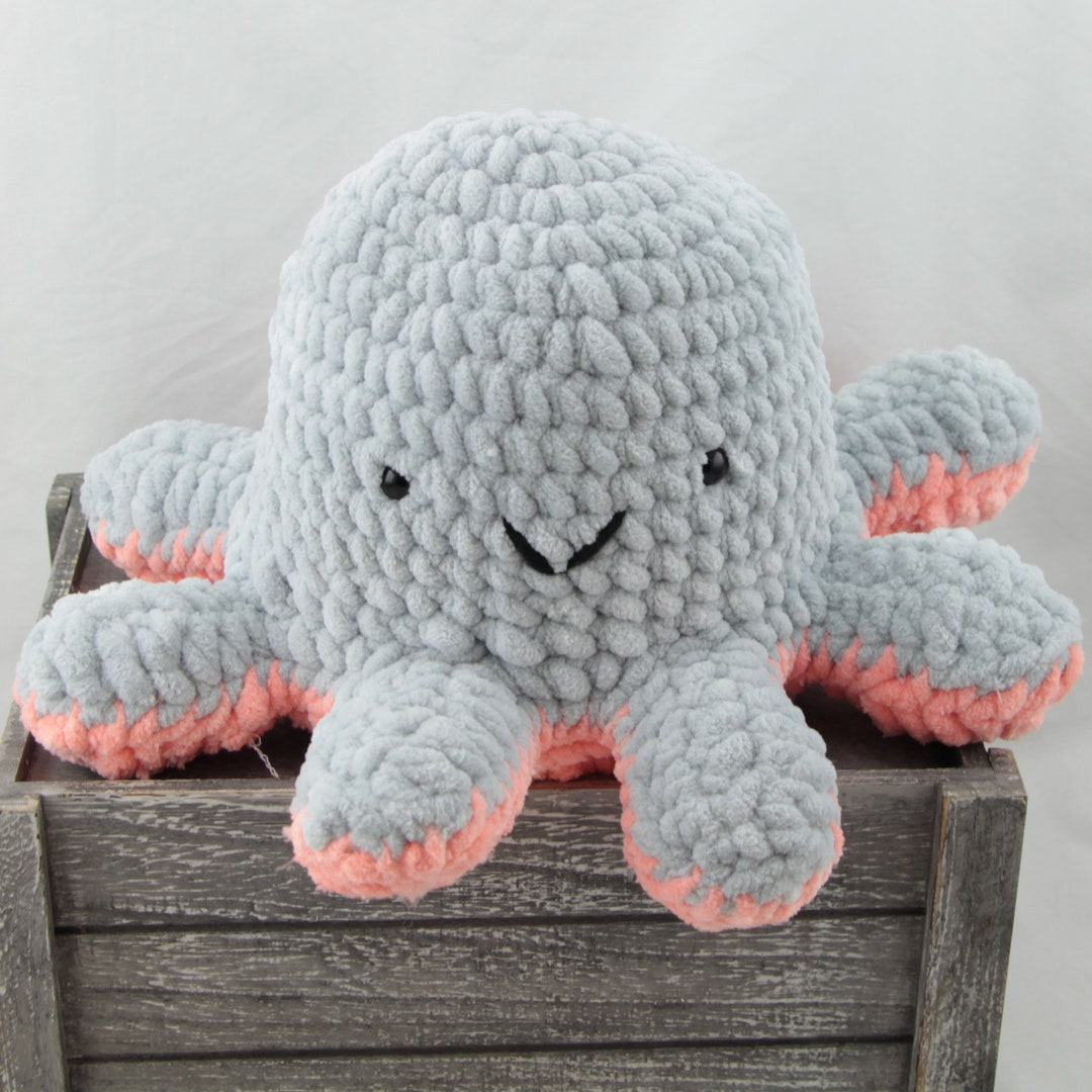 Handmade Crochet Reversible Stuffed Animal Plush Mood Changing Octopus ...