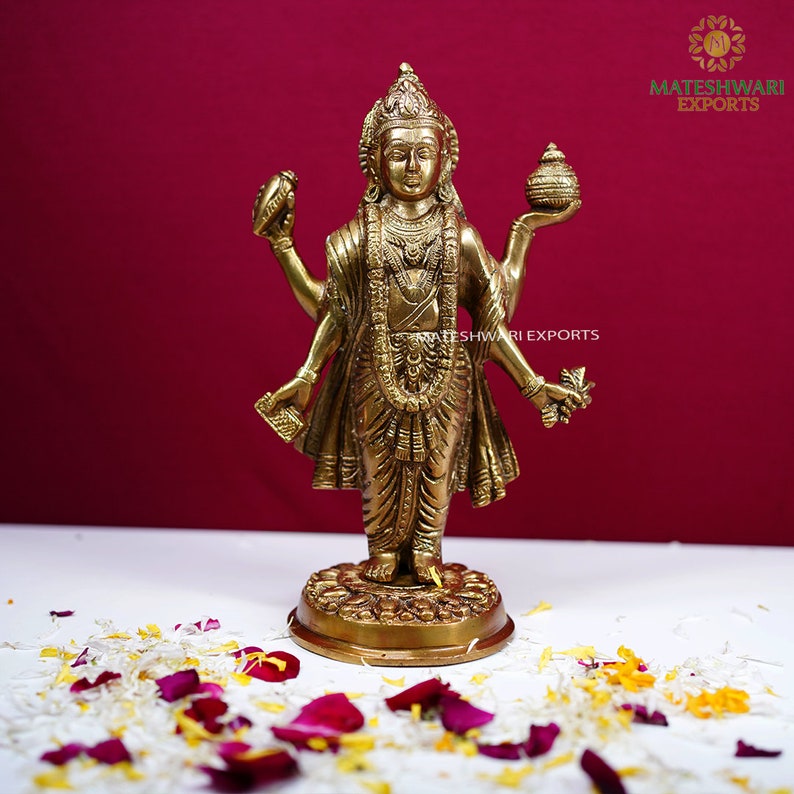 Lord Vishnu Narayan Idol,25cm Small Size Standing Vishnu Statue in ...