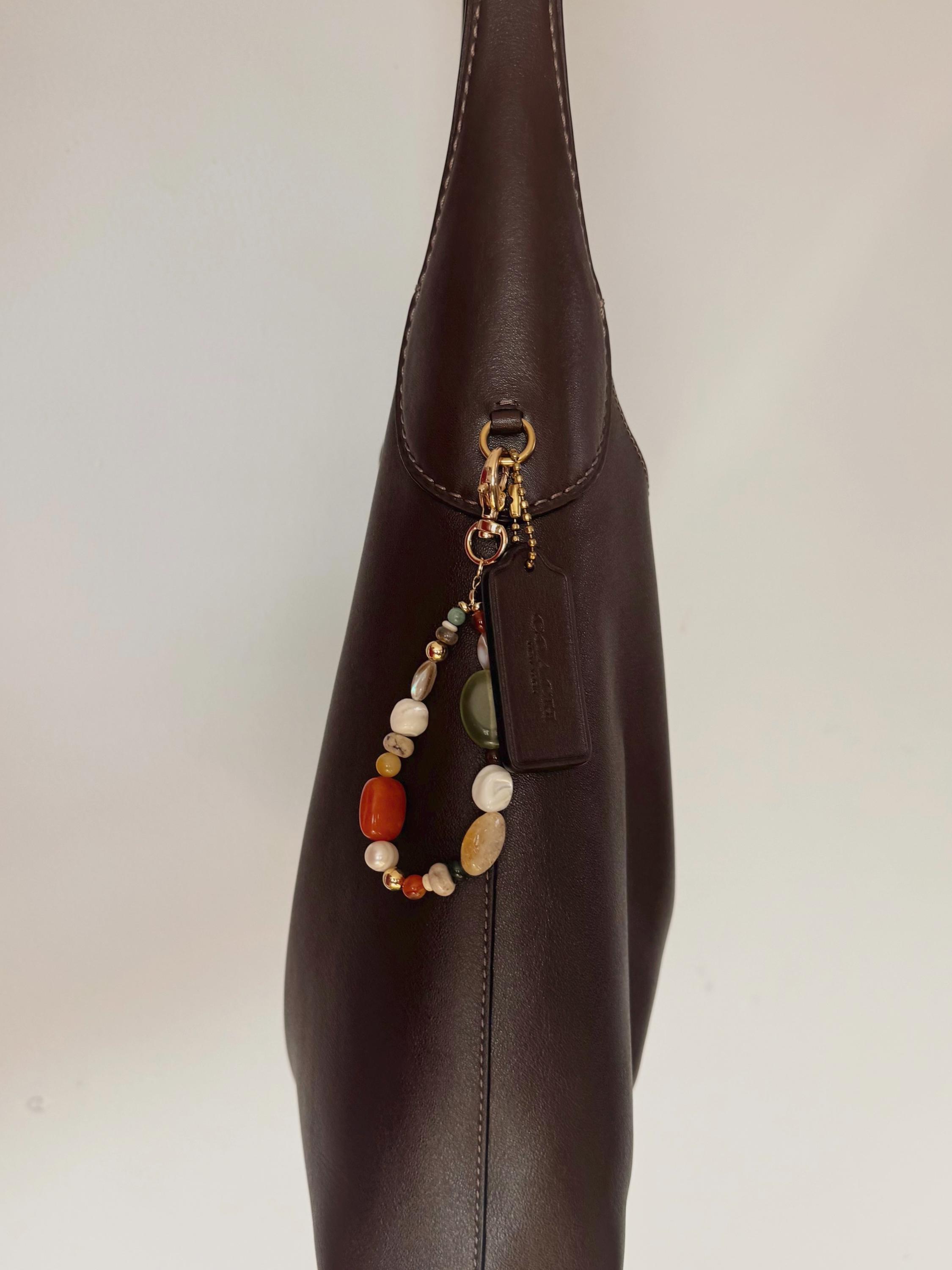 Ivy Bag Charm | Handmade Gemstone Purse Charm | Earthy Boho Beaded ...