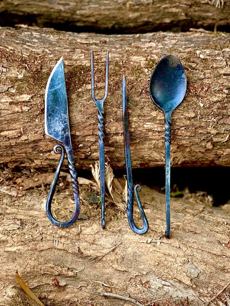 Custom Handmade Medieval Cutlery Set, Kitchen Use Set, Best Birthday ...