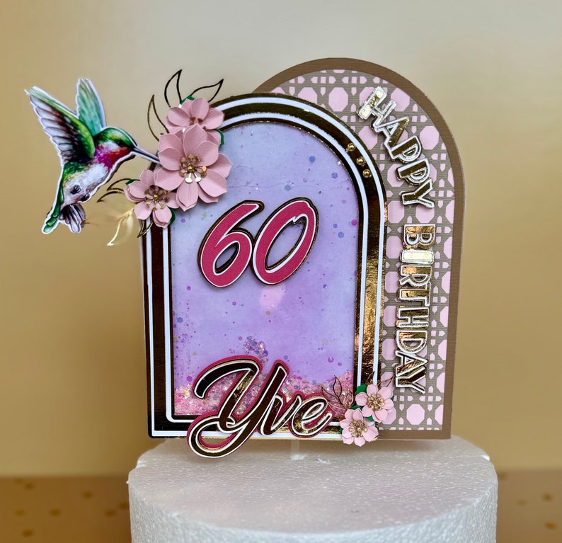 Custom Birthday Cake Topper - Shaker Hummingbird Cake Topper, Birthday ...