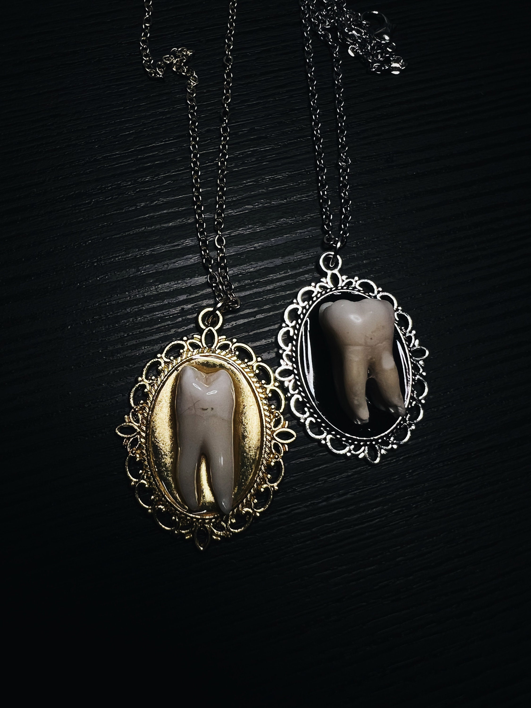 Real Human Tooth Necklace, Cameo Charm Necklace, Real Bone Jewelry ...