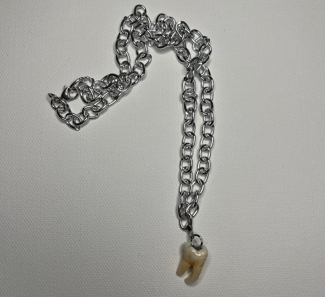 Real Human Tooth Necklace, Cameo Charm Necklace, Real Bone Jewelry ...