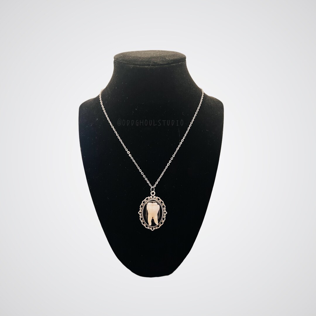 Real Human Tooth Necklace, Cameo Charm Necklace, Real Bone Jewelry ...