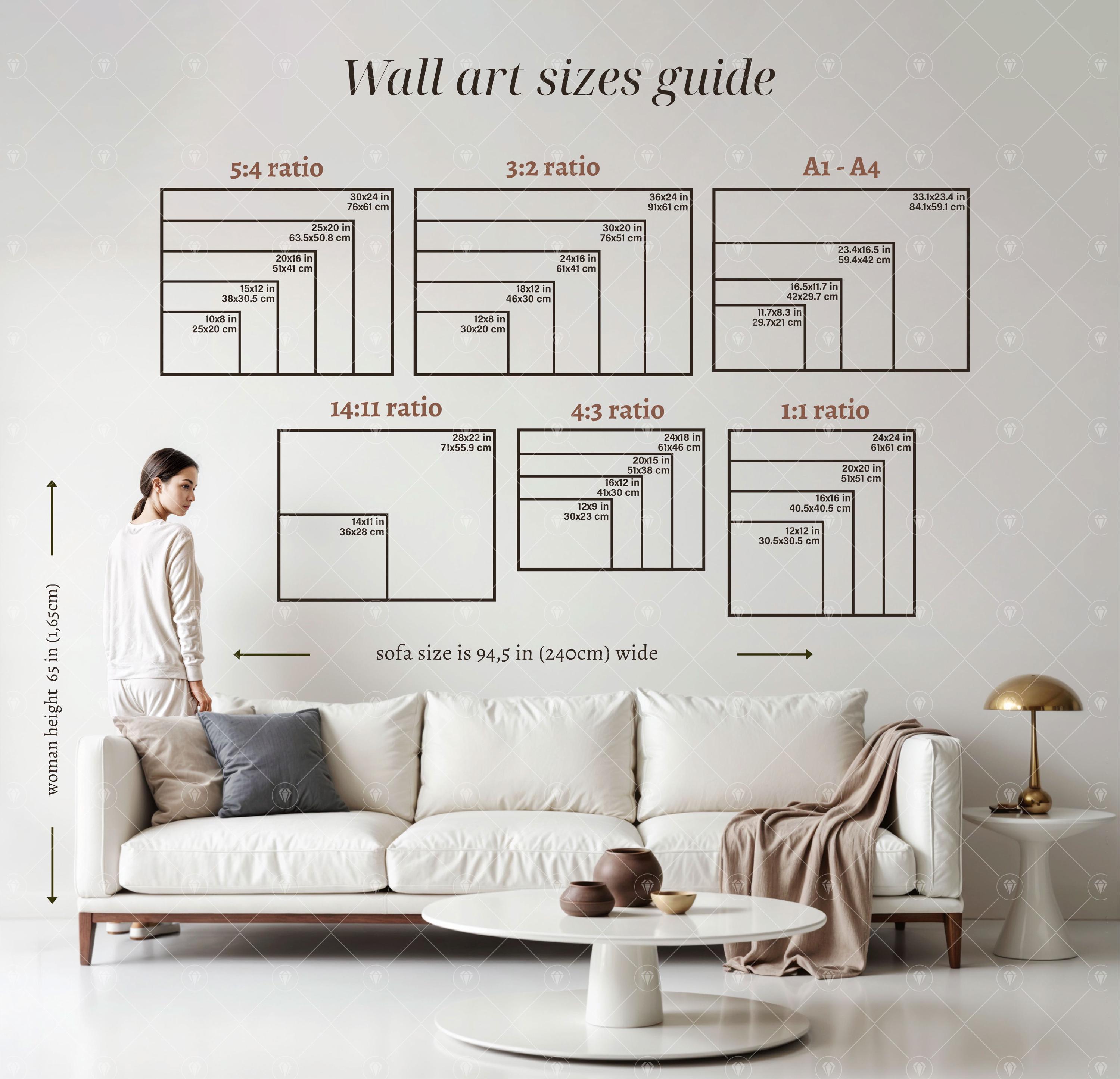 Frame Size Guide, Wall Art Size Chart Horizontal, Frame Size Guide ...